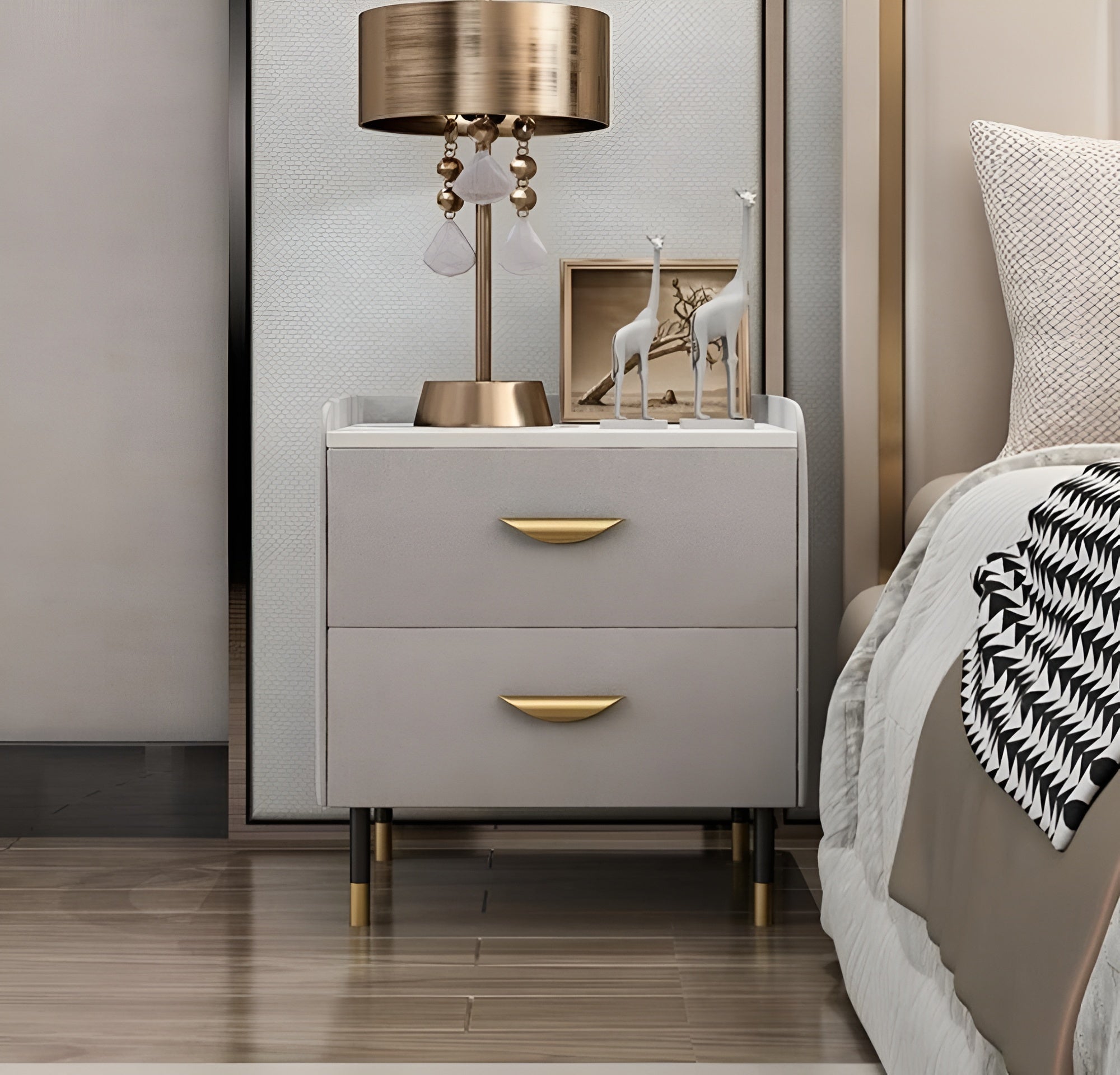 Wooden Designed Marble Night Stand - Lixra.com