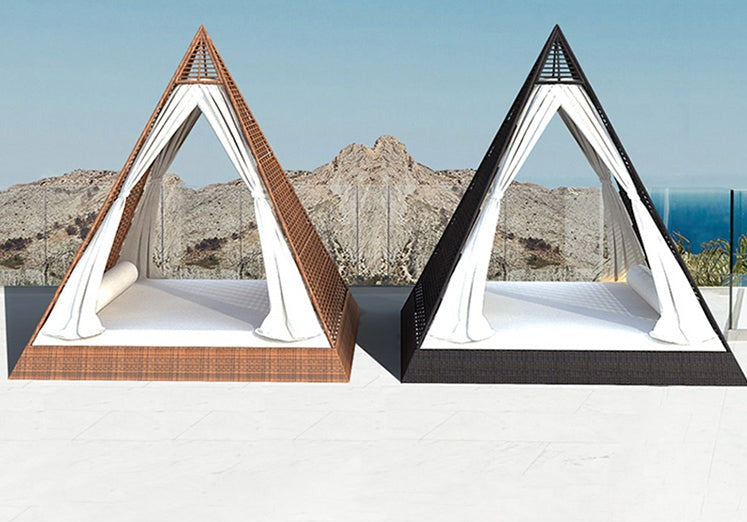 Triangular Shaped Rattan Outdoor Daybed Sofa – Lixra.com
