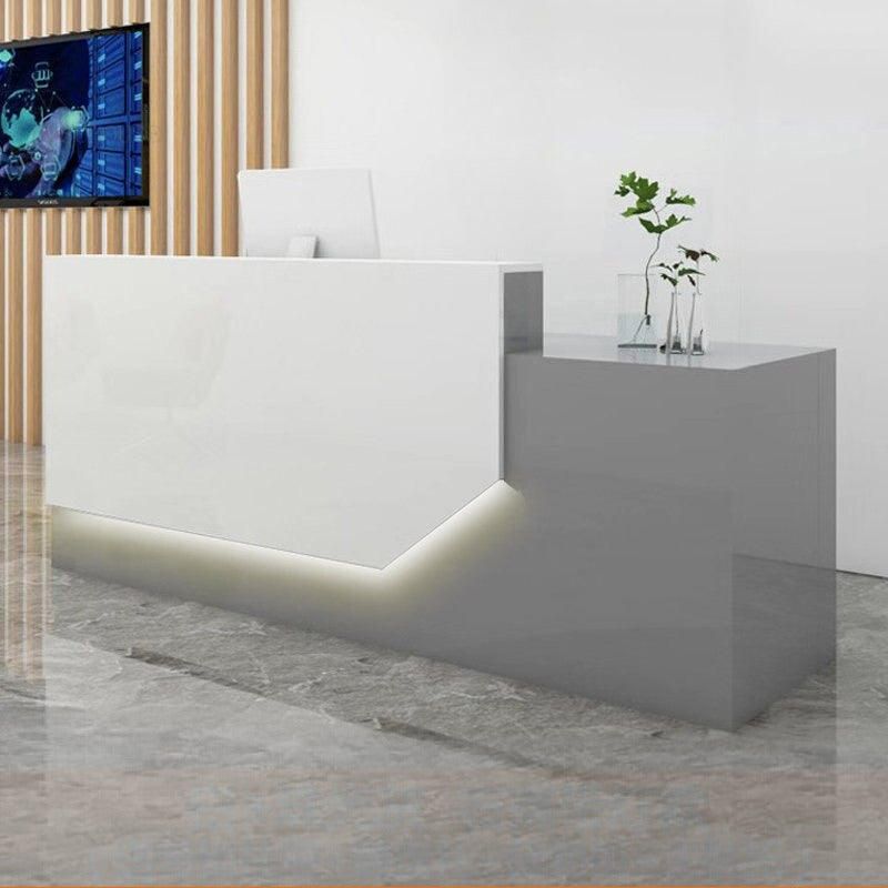 Rectangular Front Office Wooden Reception Desk - Lixra.com