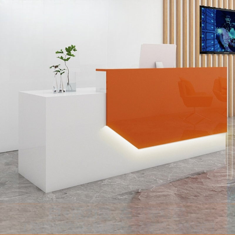 Rectangular Front Office Wooden Reception Desk - Lixra.com