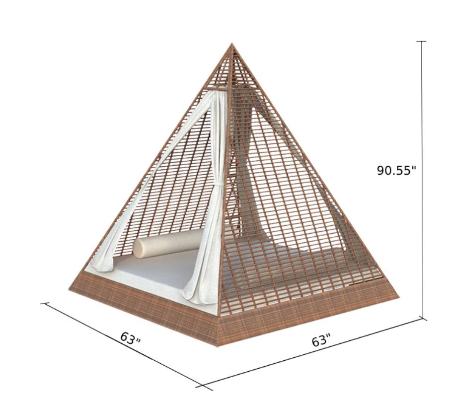 Triangular Shaped Rattan Outdoor Daybed Sofa - Luxurious - Lixra.com