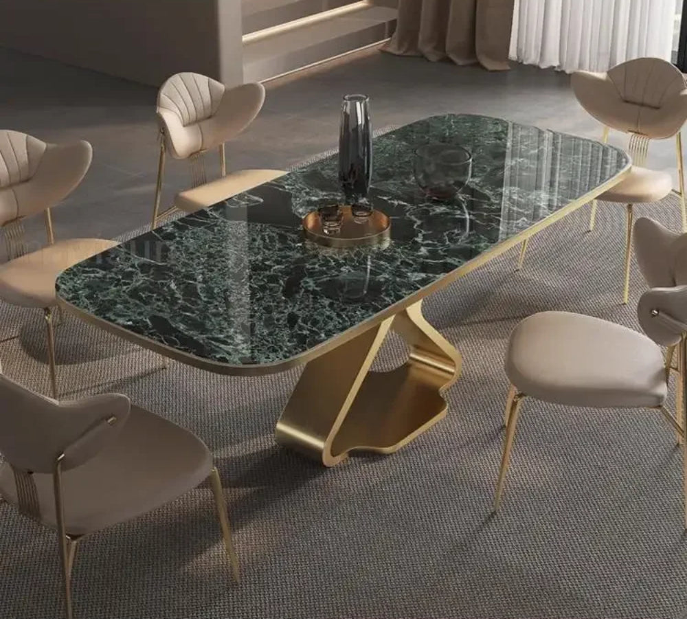 Contemporary Design Aesthetical Marble-Top Dining Table Set – Lixra.com