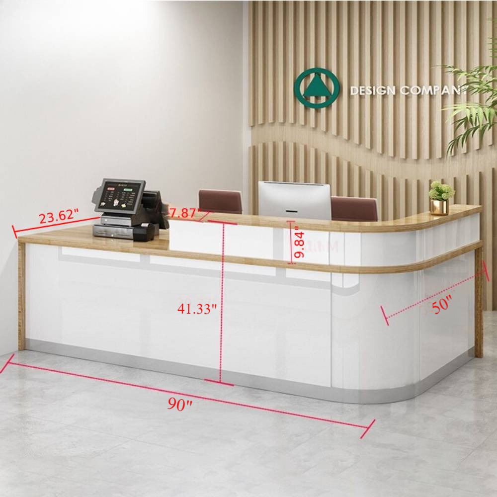 L Shaped Exclusive Design Office Reception Desk - Lixra.com