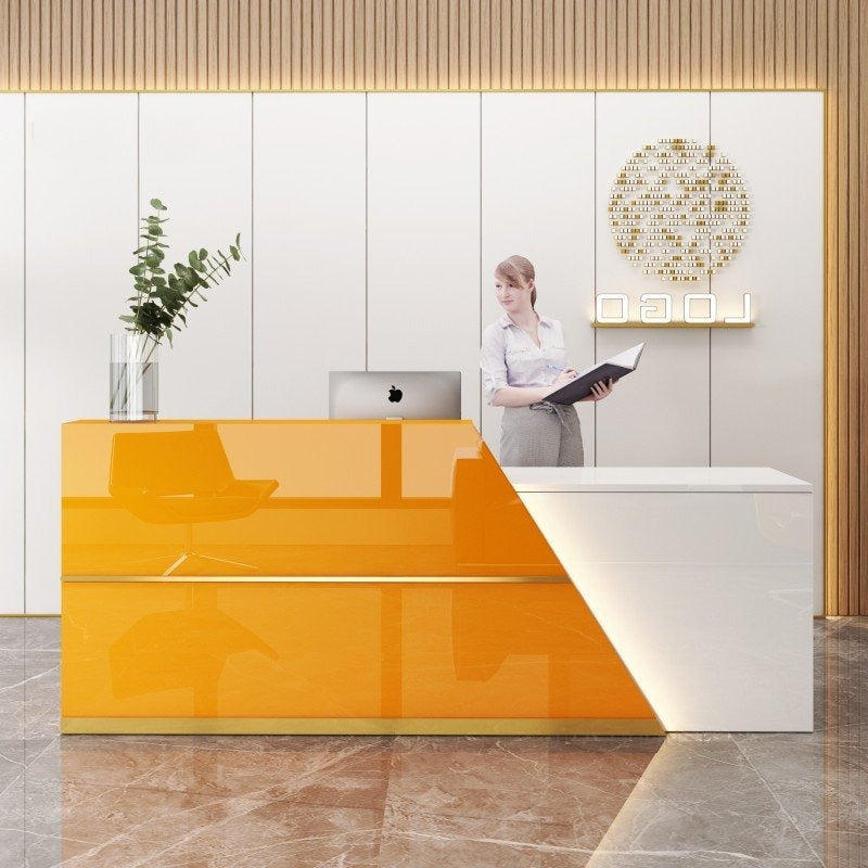 Commercial Front Office Reception Desk - White2 / Right - Lixra.com