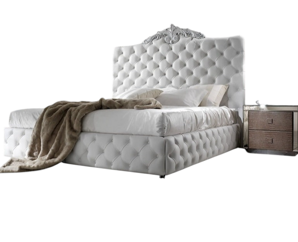 Modern Luxurious Button Tufted Leather Bed Comfort - QUEEN - Lixra.com