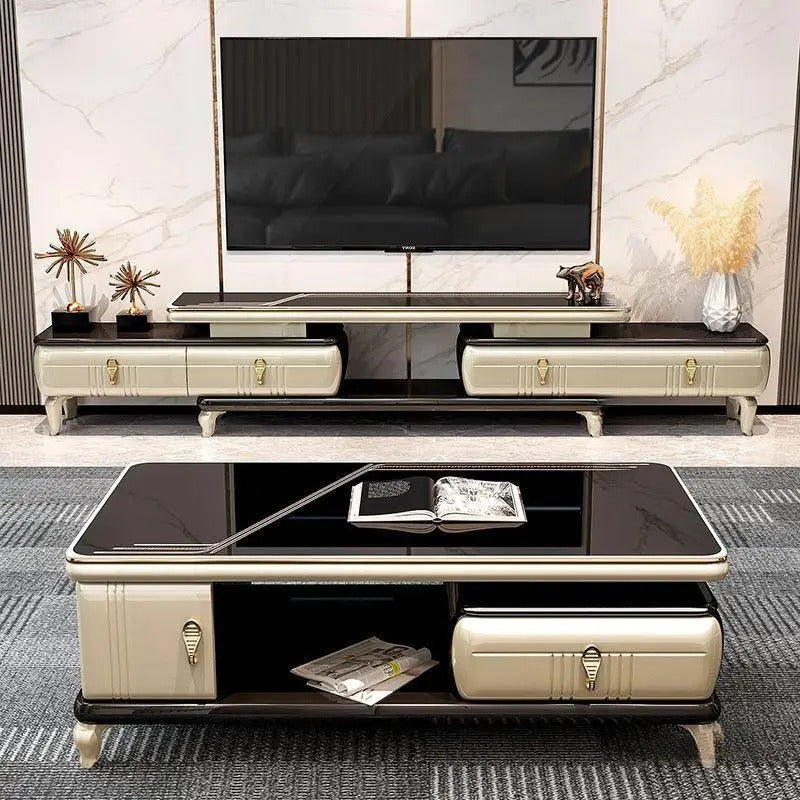 Marble Top Expandable TV Stand With Coffee Table - Stylish - Color 1 ...