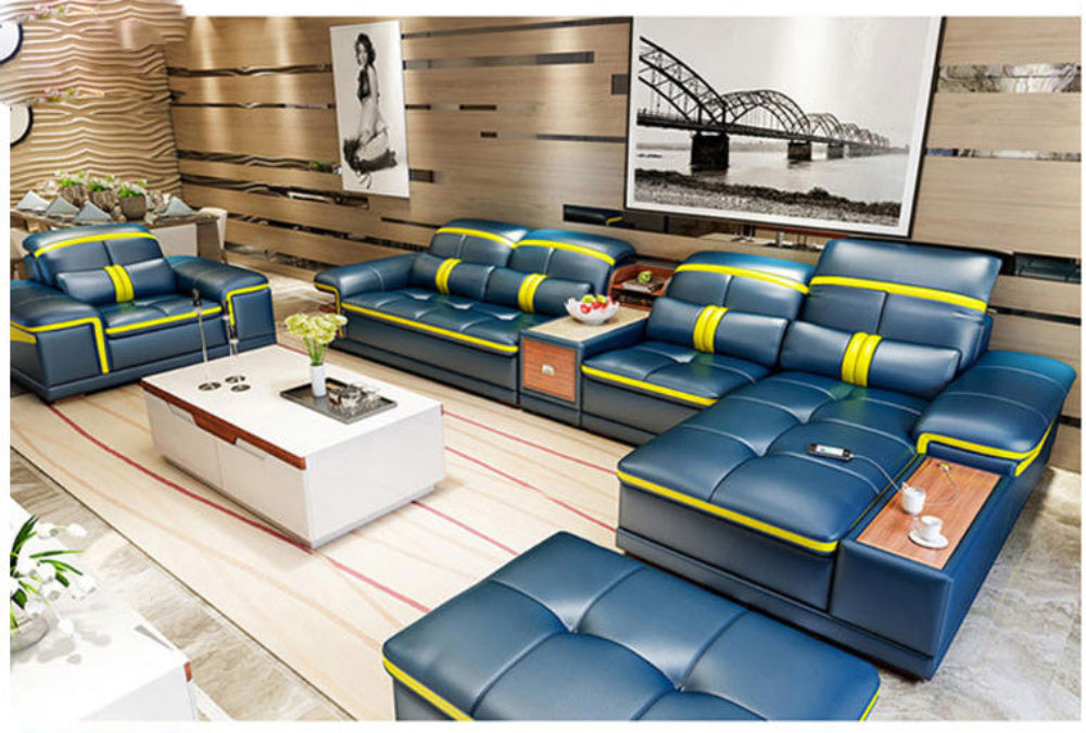Modish Comfy Leather Palatial Sectional Sofa - Lixra.com