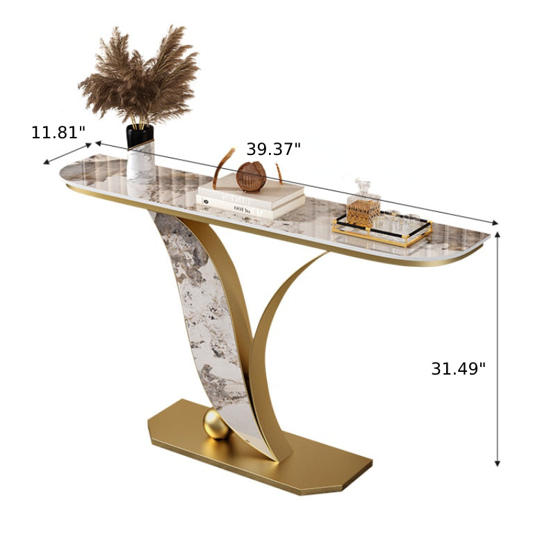 Luxurious Entry Way Marble Top Accent Table - Lixra.com