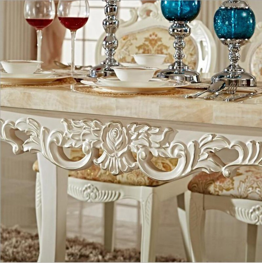 Wooden Finish European Dining Table Set - Lixra.com