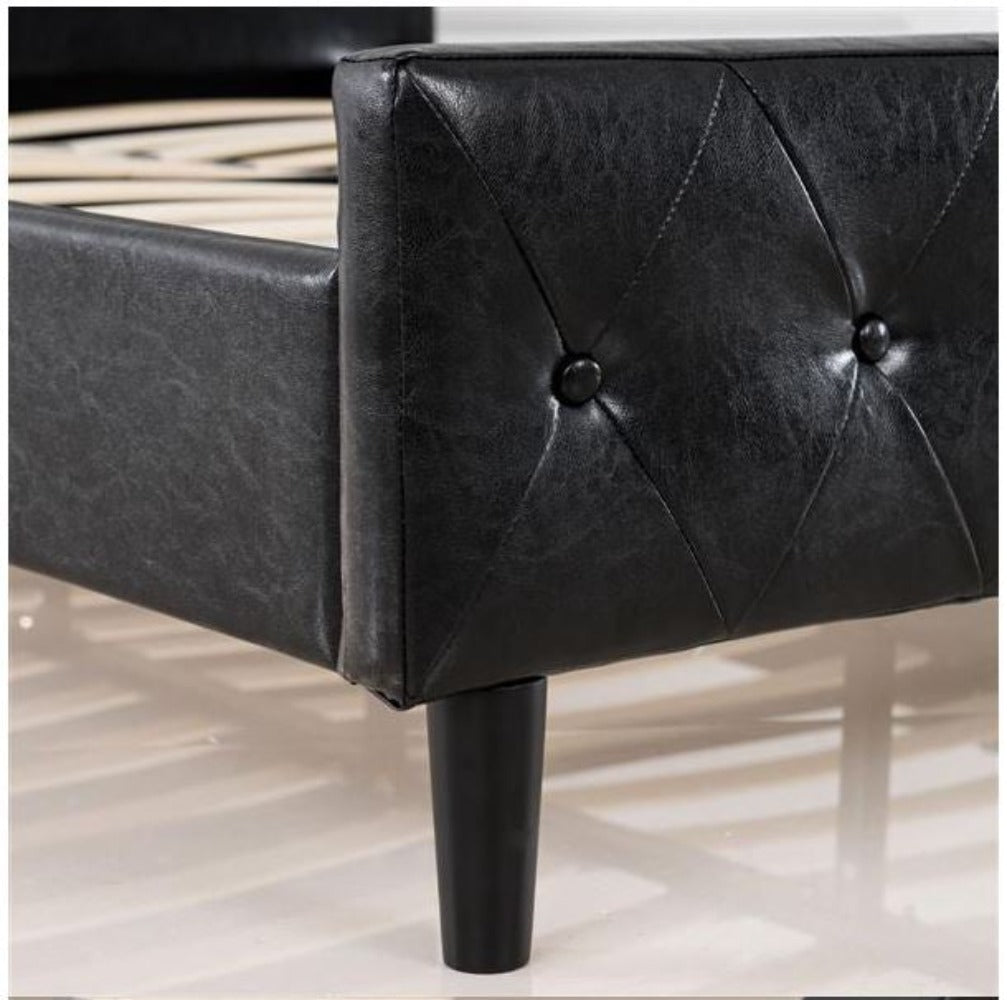 Button Tufted Modern Stunning Leather Bed - Lixra.com