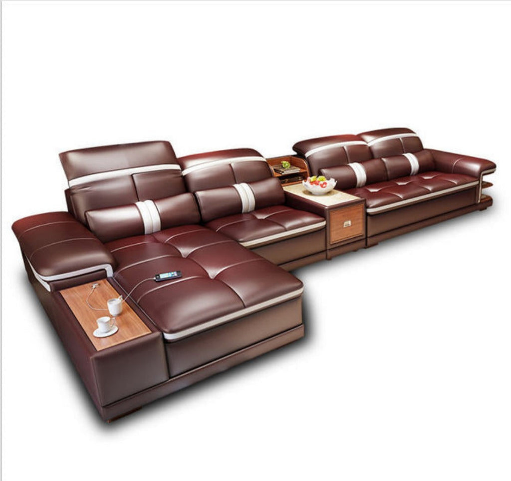 Modish Comfy Leather Palatial Sectional Sofa - Lixra.com