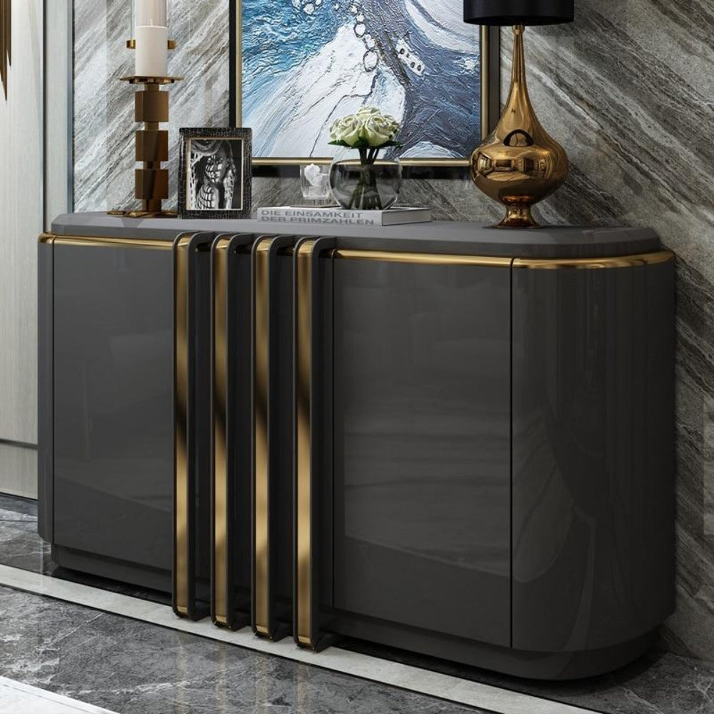 Modern Wood Curved Luxury Tv Stand - Lixra.com