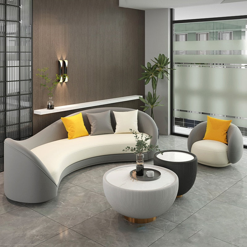 Curved Fabric Sofa Set For Living Room - Stylish Comfort