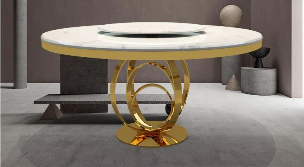 Complementary Marble Round Dining Table Set - Lixra.com