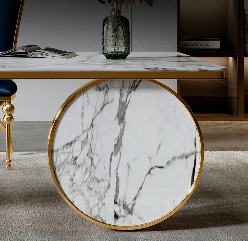 Sleek Marble Top White Computer Desk for Your Office - Lixra.com