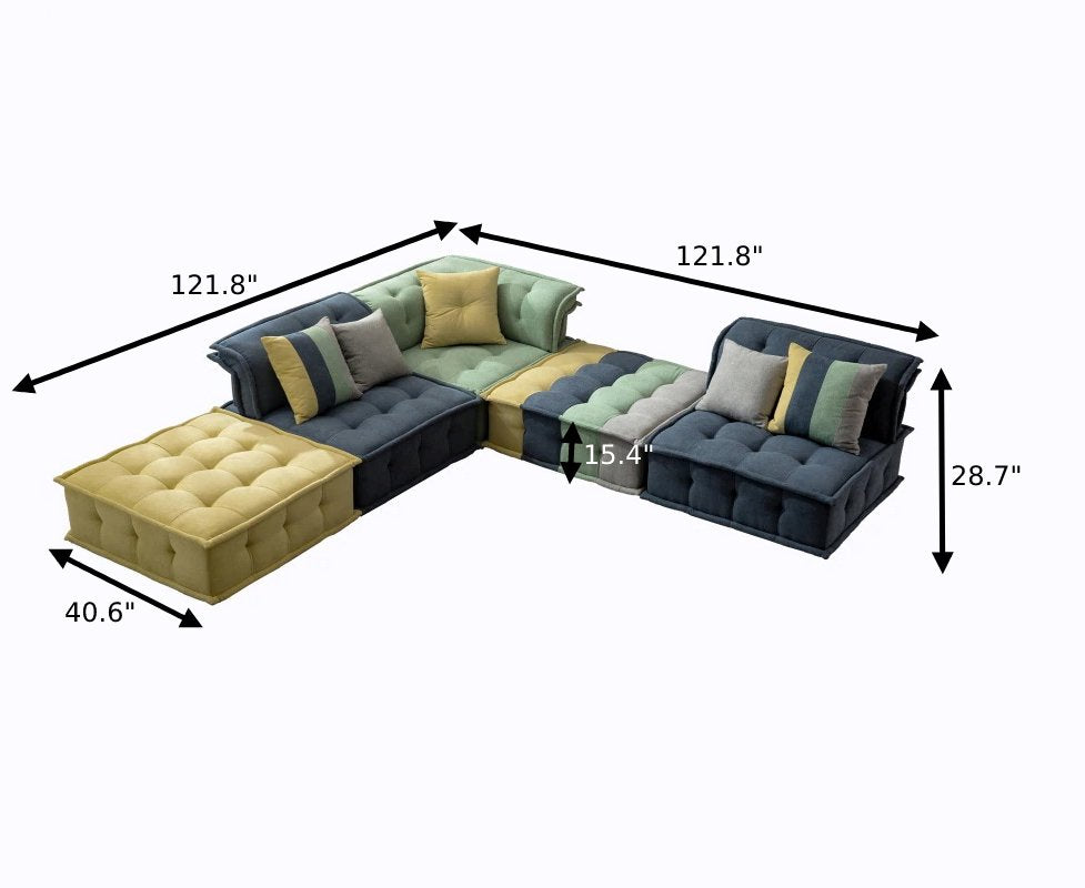 Multicolor L-Shaped Modular Sectional Sofa: Modern Comfort - Lixra.com