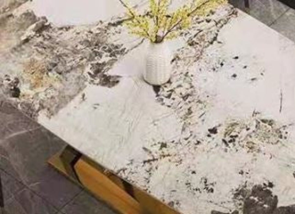 Magnificent L-Shaped Marble Dining Table - Lixra.com